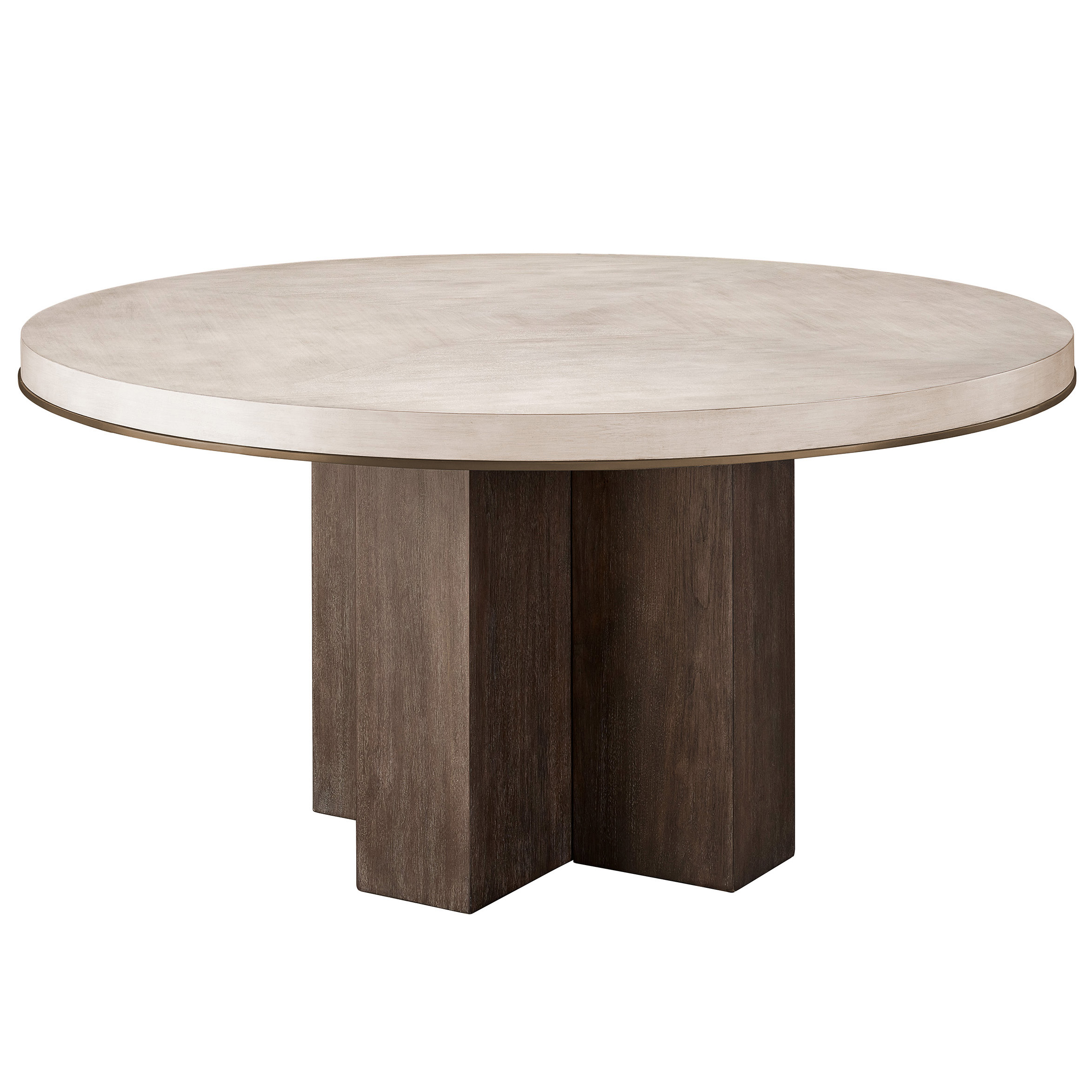Della 60" Round Dining Table, Silver Fox/Otter Oak | One Kings Lane