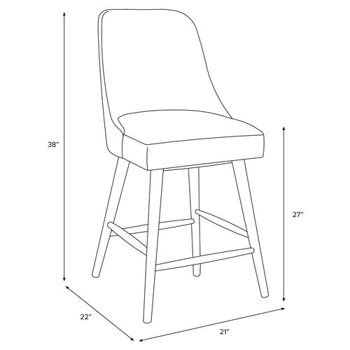 Barron Pounce Counter Stool | Bar Stool, Kitchen Stool - Brown — Planner 5D