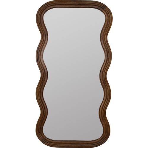 Franky Wave Floor Mirror, Walnut | One Kings Lane
