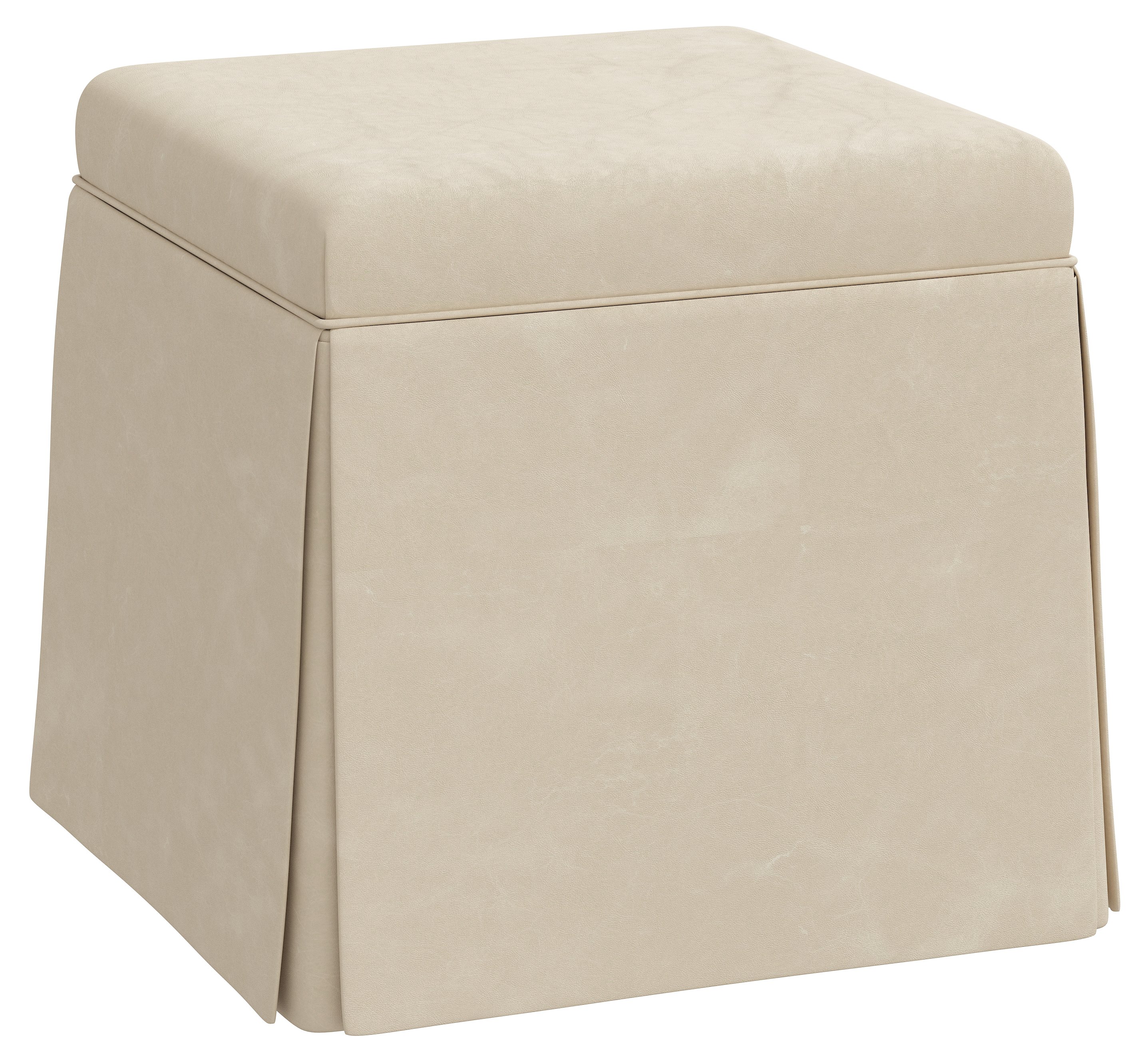 Anne Faux Leather Skirted Ottoman | One Kings Lane