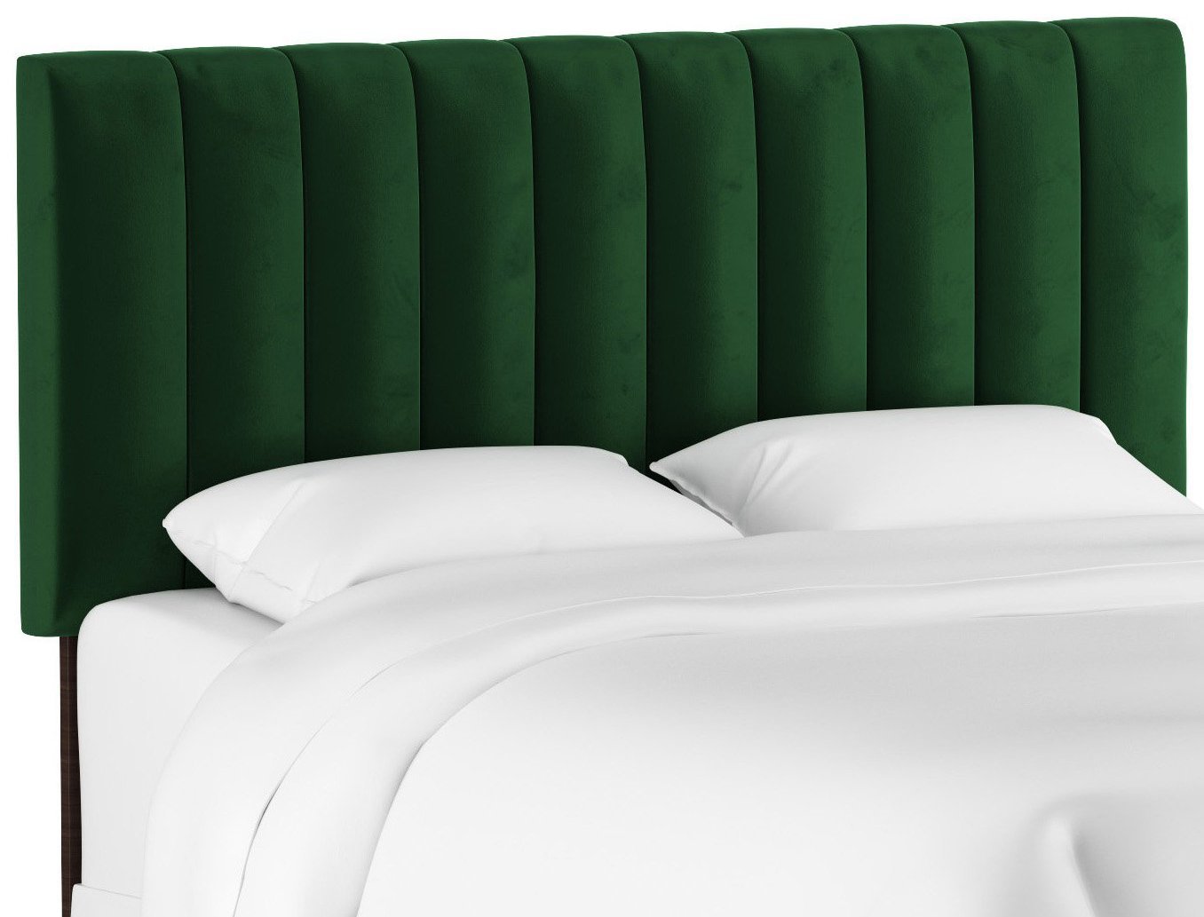 Emerald green velvet headboard queen store