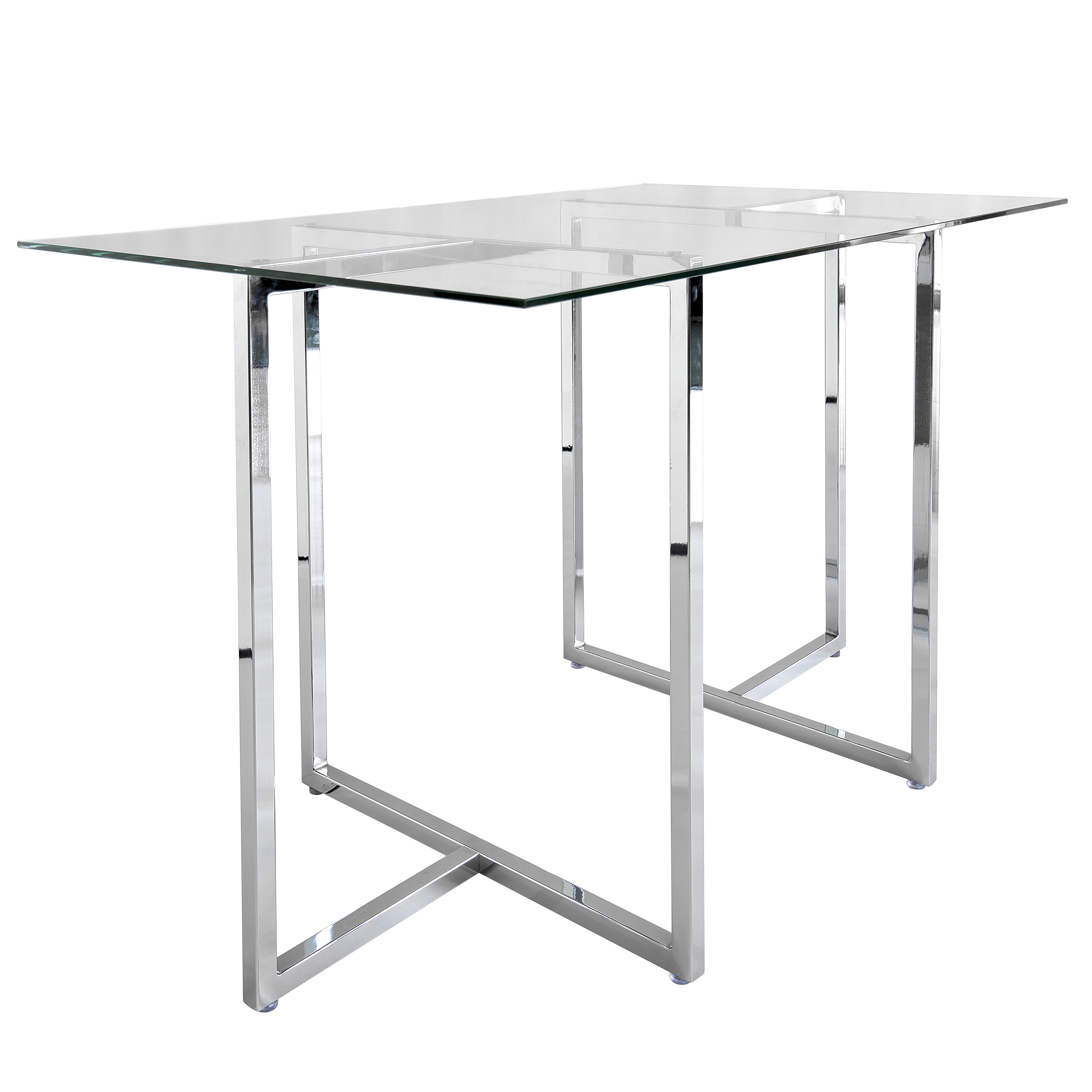 Legend Rectangular Glass Dining Table, Chromed Steel | One Kings Lane