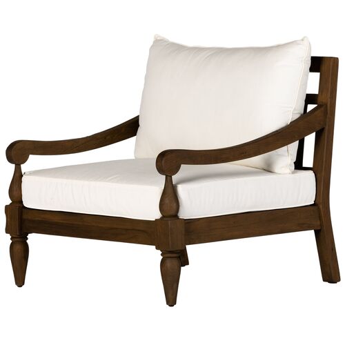 Sadie Outdoor Teak Chair, Heritage Brown/Ivory | One Kings Lane