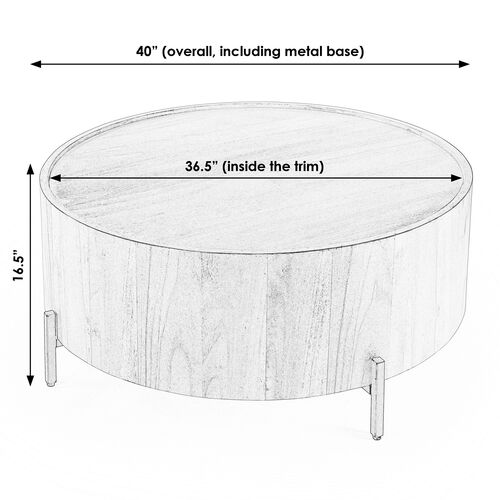 Athena Round Coffee Table - Brown | Center Table, Lounge Table — Planner 5D
