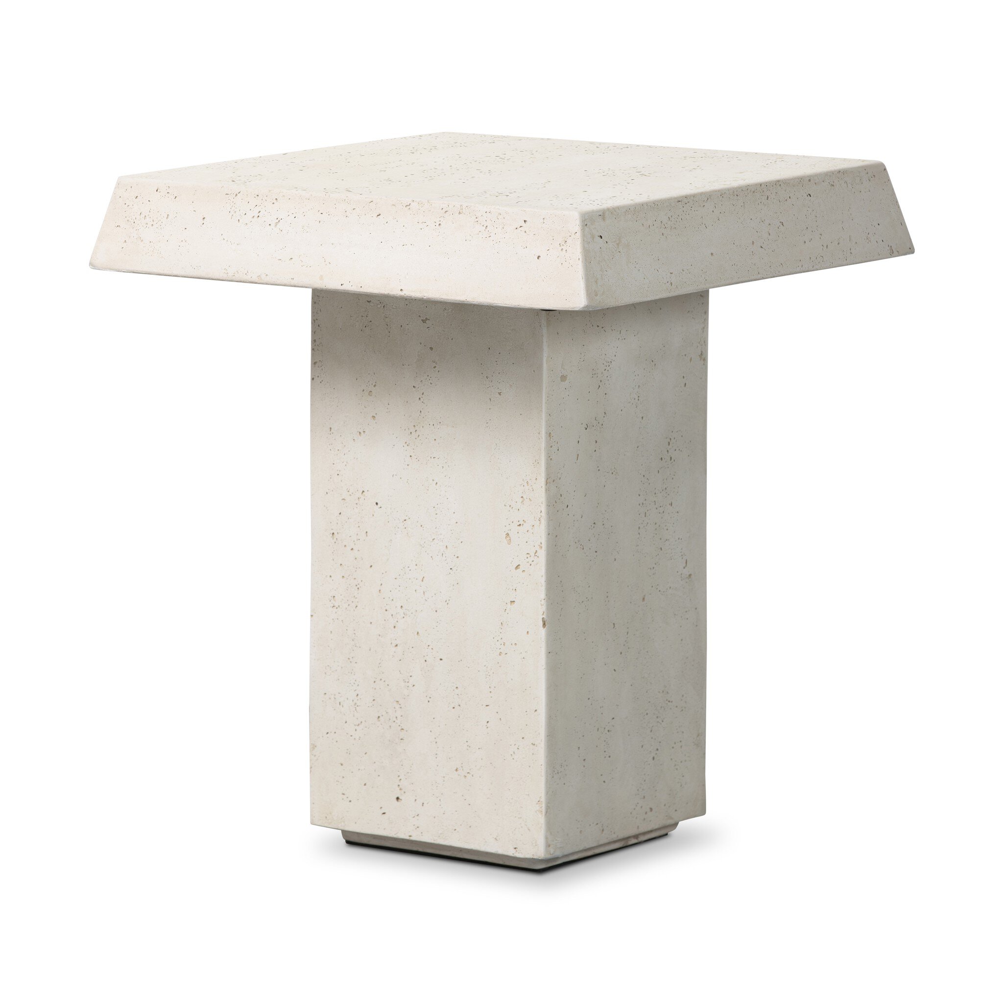 Avila Outdoor Concrete End Table, Aged White | One Kings Lane