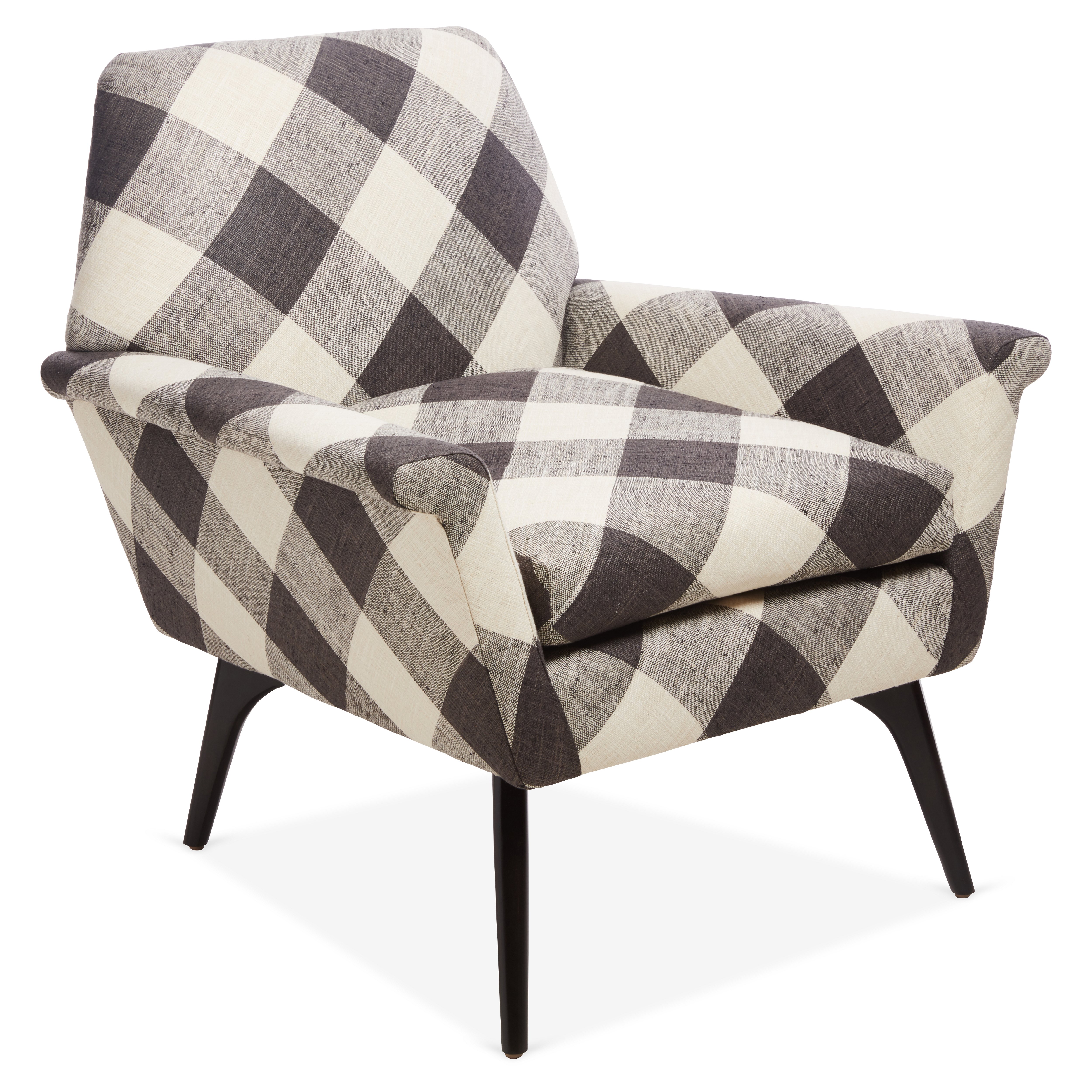 Black and white plaid accent chair store