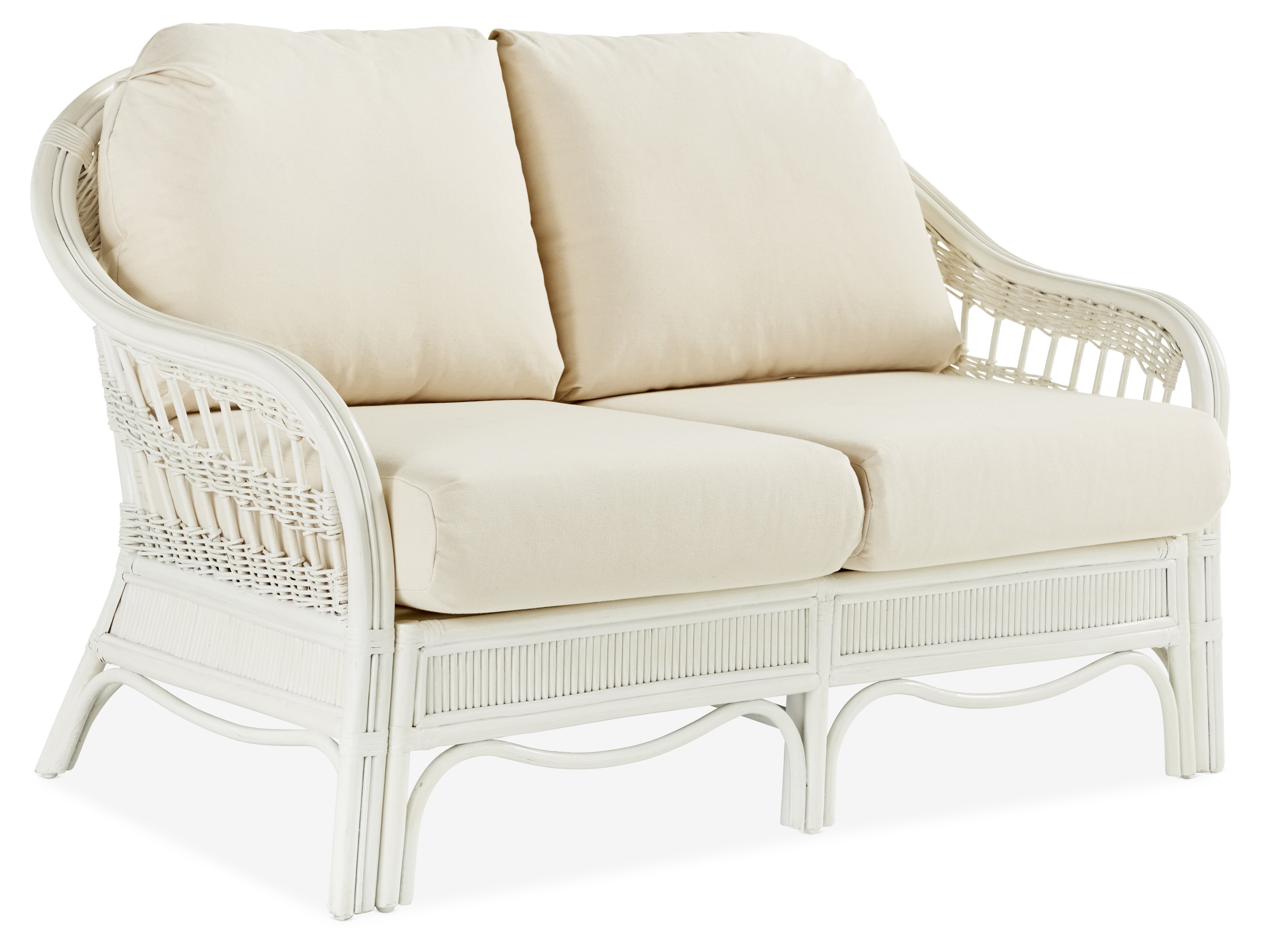 White rattan loveseat store