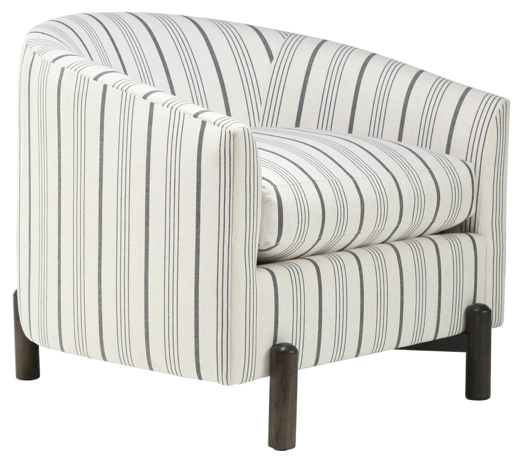 Nelson Accent Chair, White/Charcoal Stripe | One Kings Lane