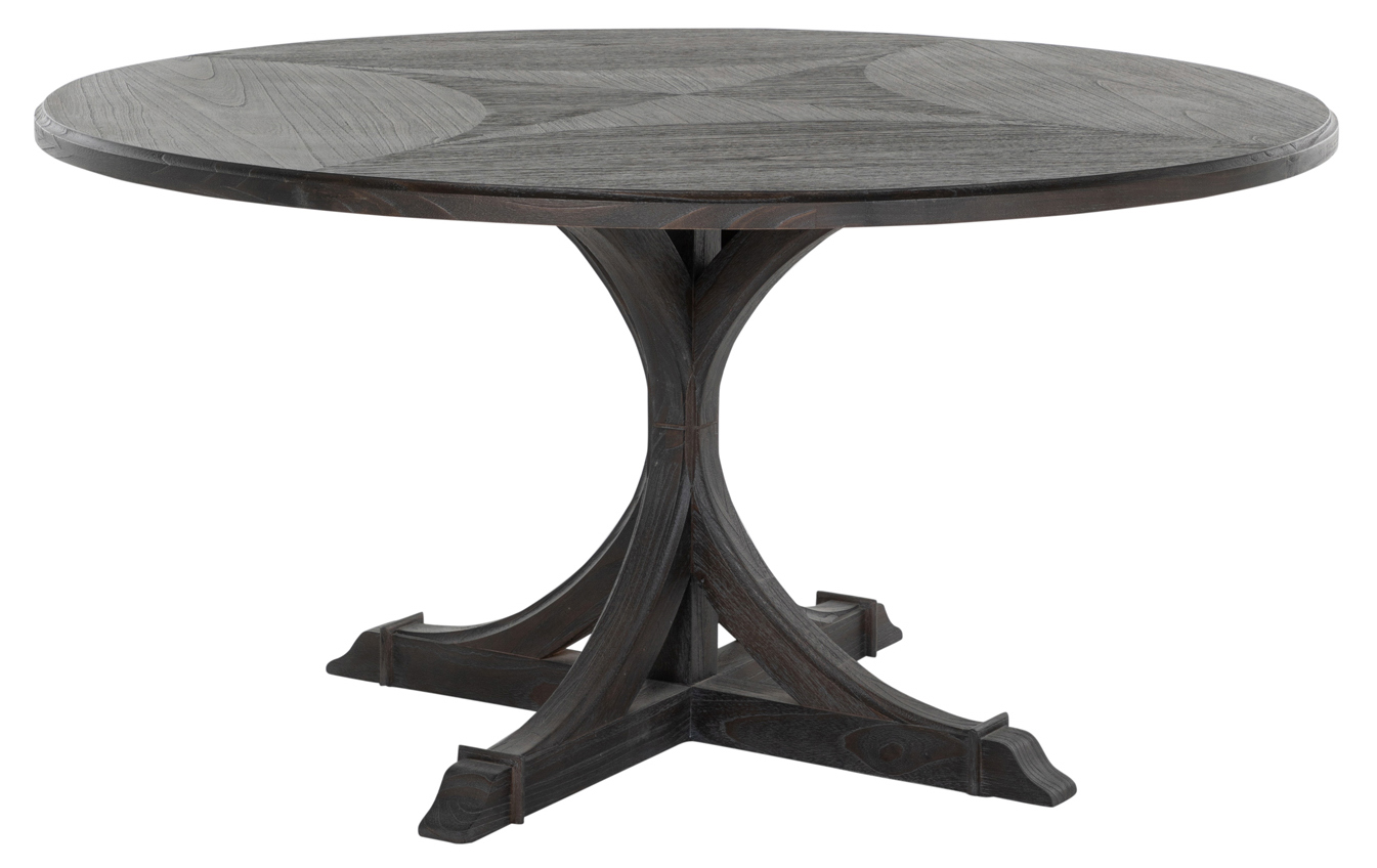Adams Round 60" Dining Table, Cerused Forest Black | One Kings Lane