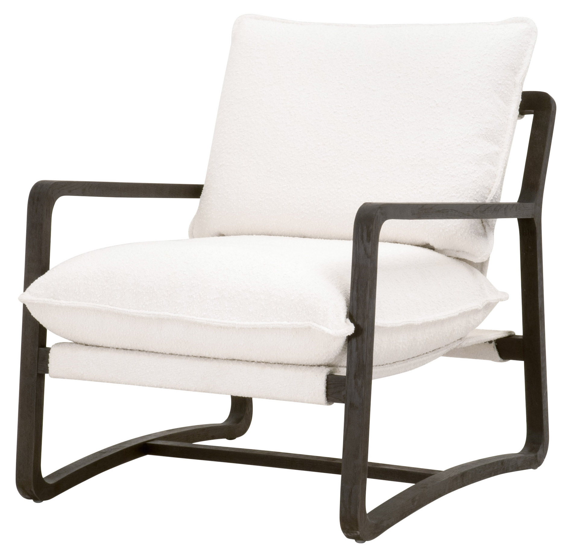 Clay Lounge Chair, Matte Brown/Performance Boucle Snow | One Kings Lane