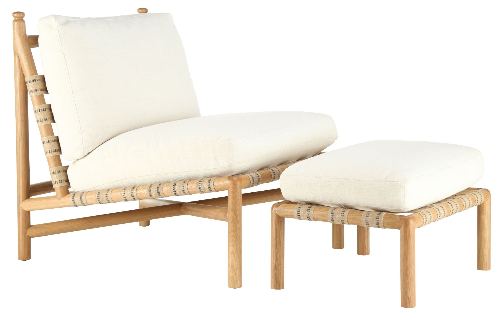 Flannery Chair and Footstool, Ivory | One Kings Lane