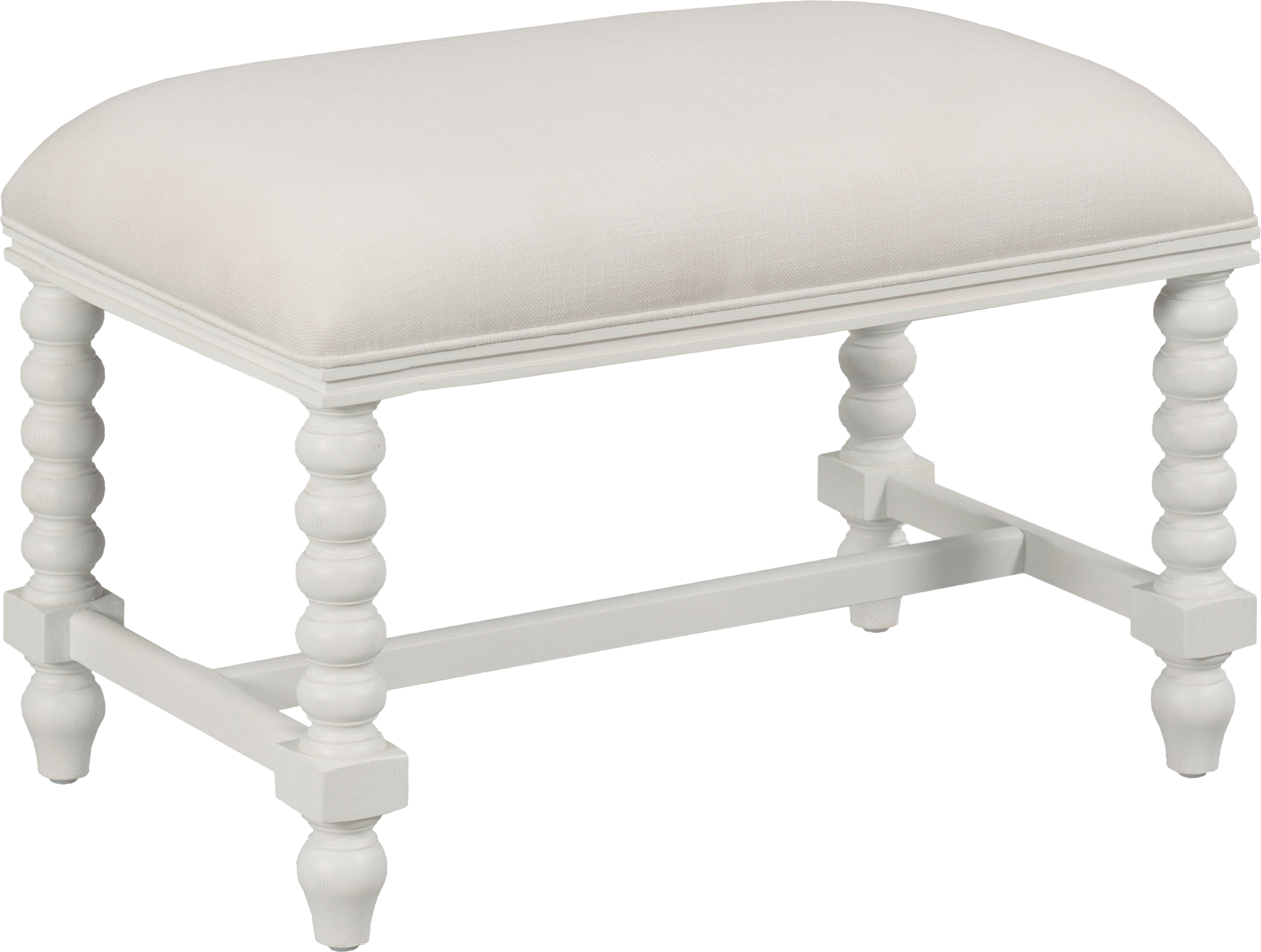 Roscoe Spindle Bench/Ottoman, Alabaster/White | One Kings Lane
