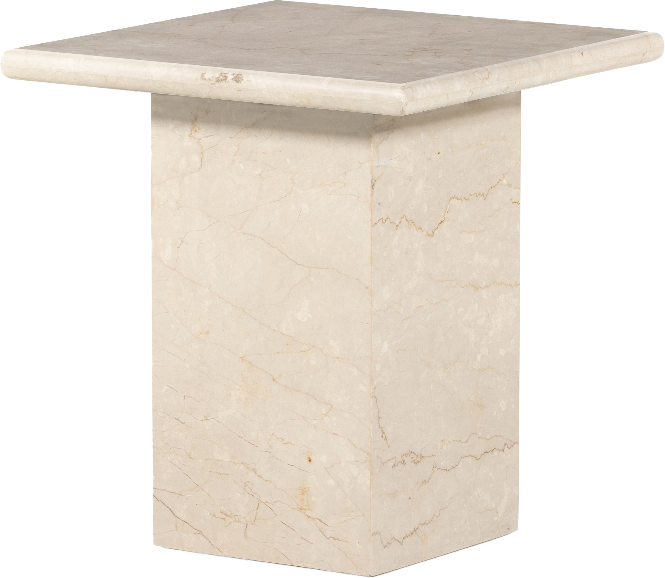 Bari Solid Marble End Table, Soft Cream | One Kings Lane