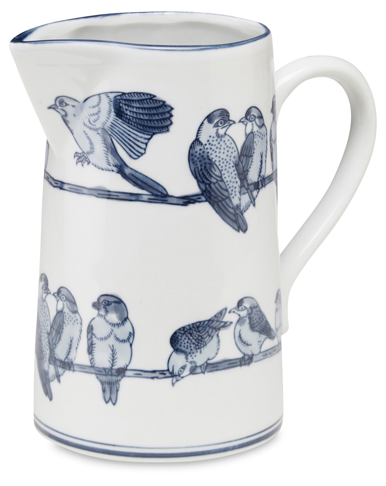 9.5" Ceramic Bird Pitcher, Blue/White | One Kings Lane