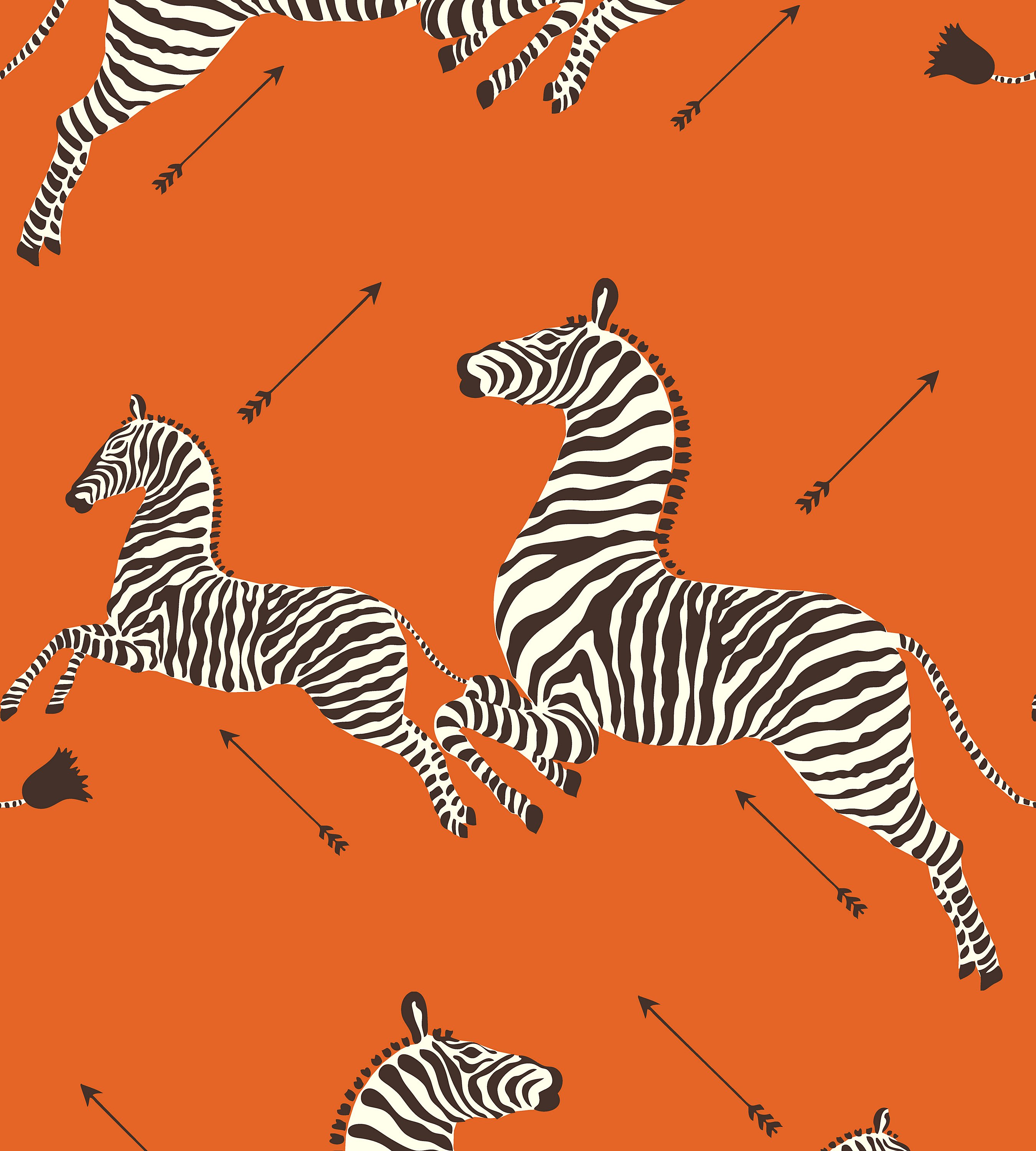 Orange Zebra Print Wallpaper