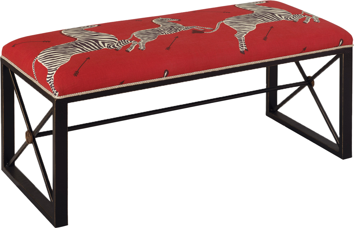 Zebra Print Bench Back Zebra & Leather Console Table