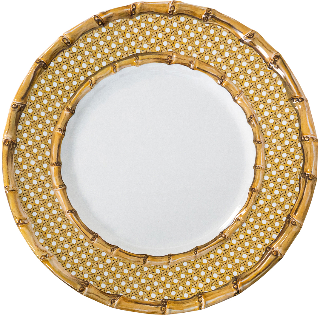 Bamboo Caning Melamine Dinner Plate | One Kings Lane