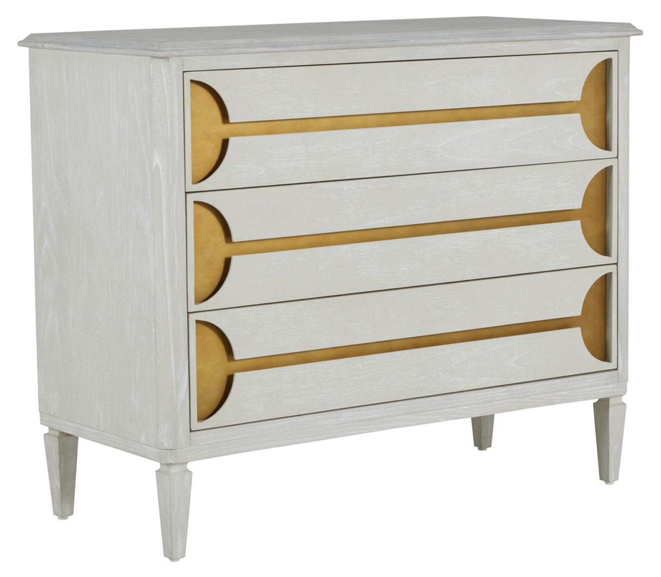 Kaitlin 3-Drawer Chest, Stained Brass/Cerused White | One Kings Lane