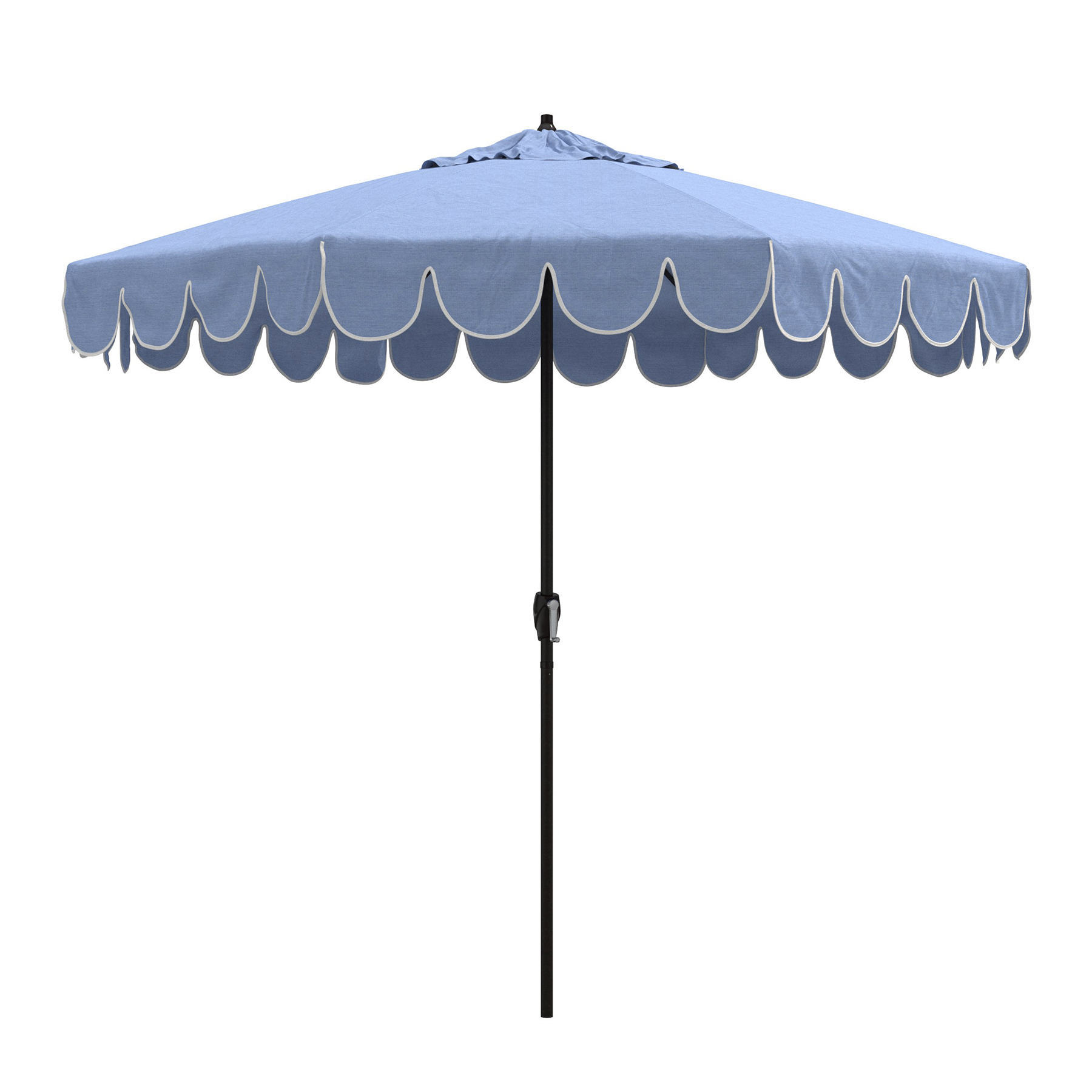 Phoebe Scallop Edge Patio Umbrella, Cast Ocean | One Kings Lane