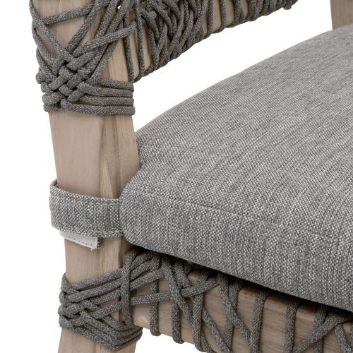 Set of 2 Audrey Outdoor Dining Chairs - Gray Teak/Dove Rope | Accent ...
