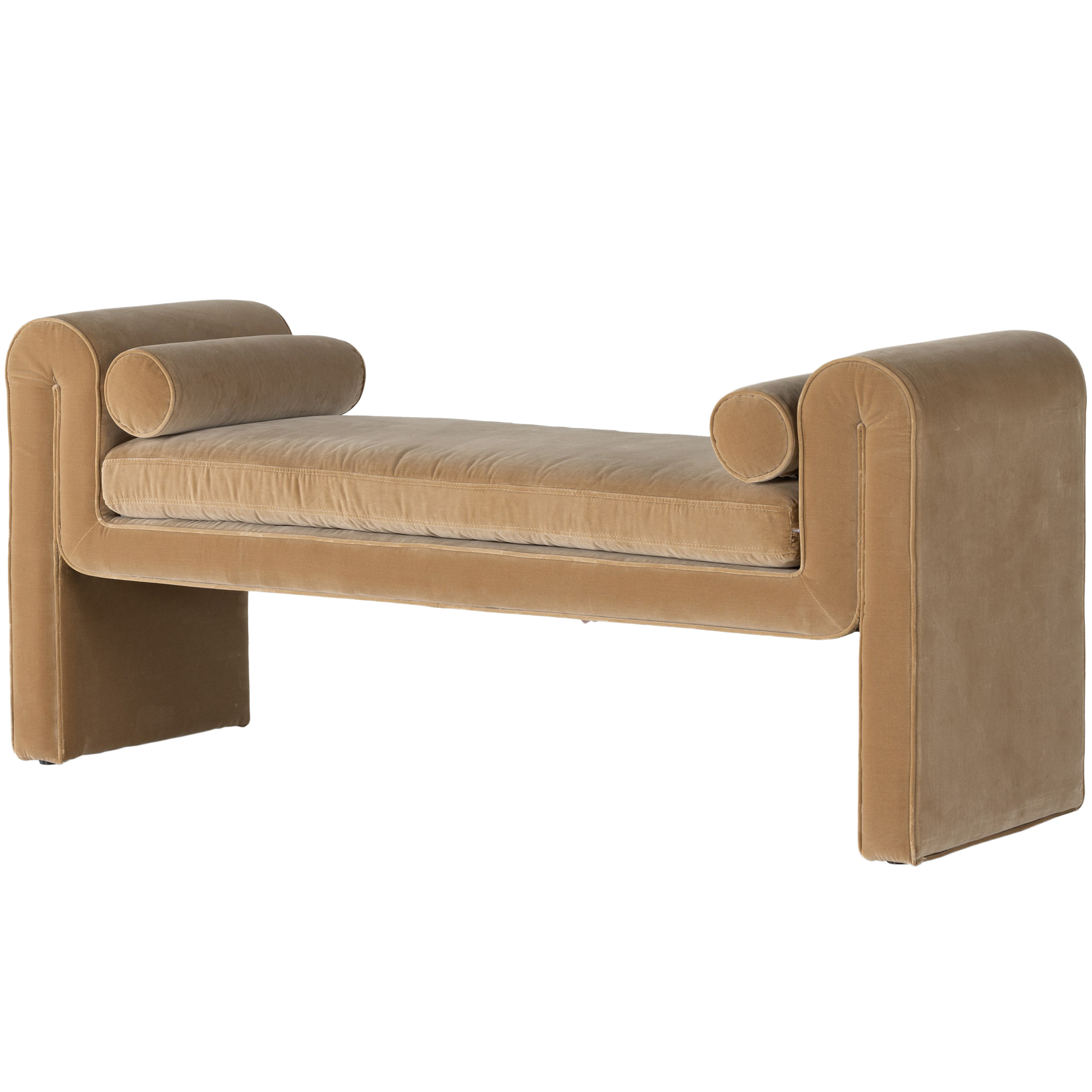 London Accent Bench, Camel Velvet | One Kings Lane