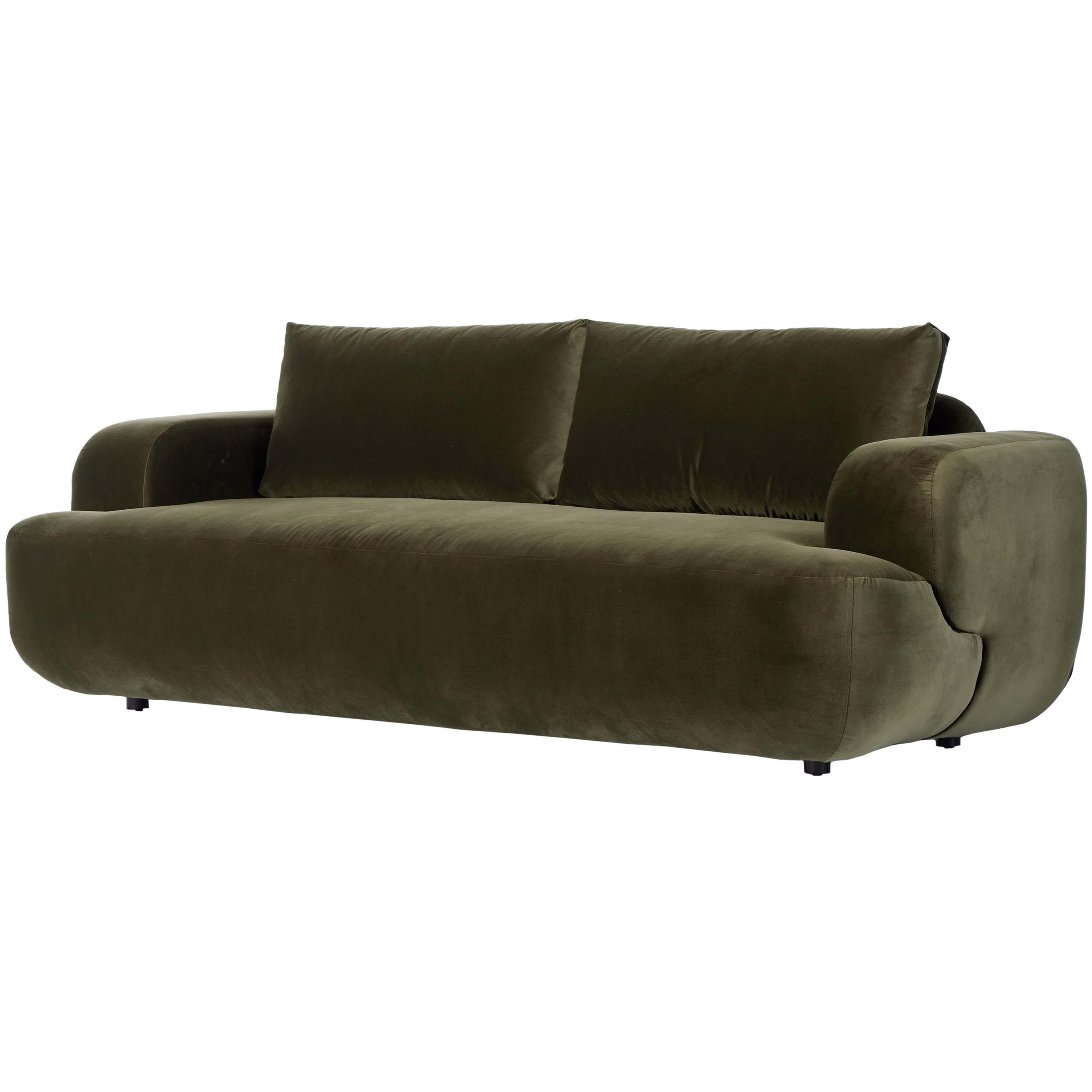 Berry 90" Velvet Sofa, Olive | One Kings Lane