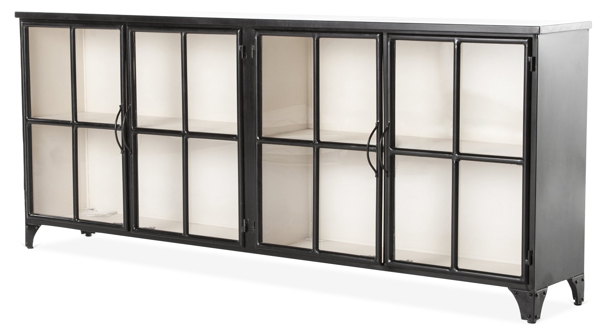 Camila metal cabinet in black store