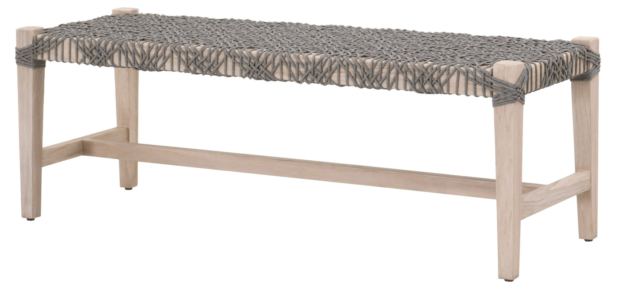 Audrey Outdoor Bench, Gray Teak/Dove Rope | One Kings Lane