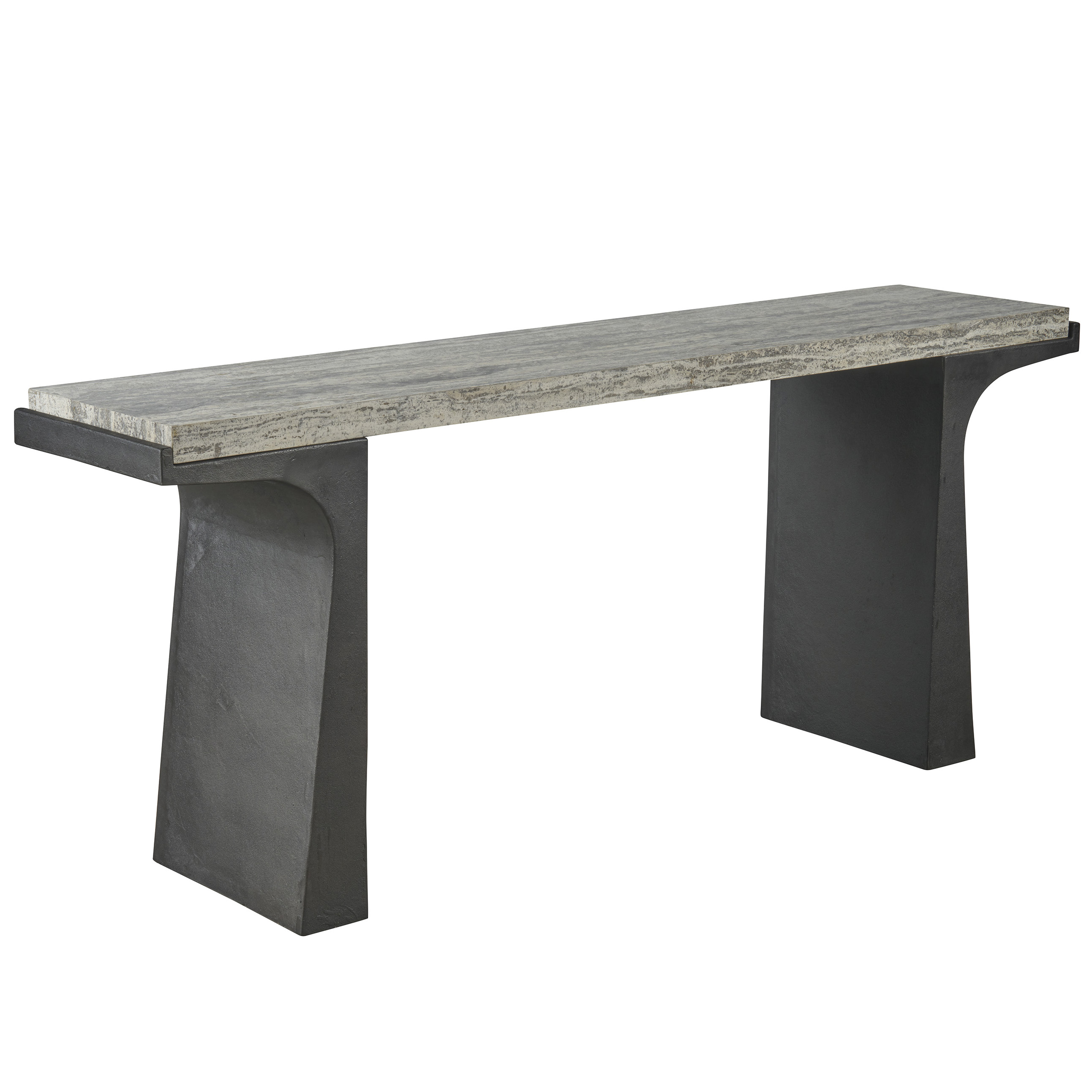 Posey Console Table, White Travertine | One Kings Lane