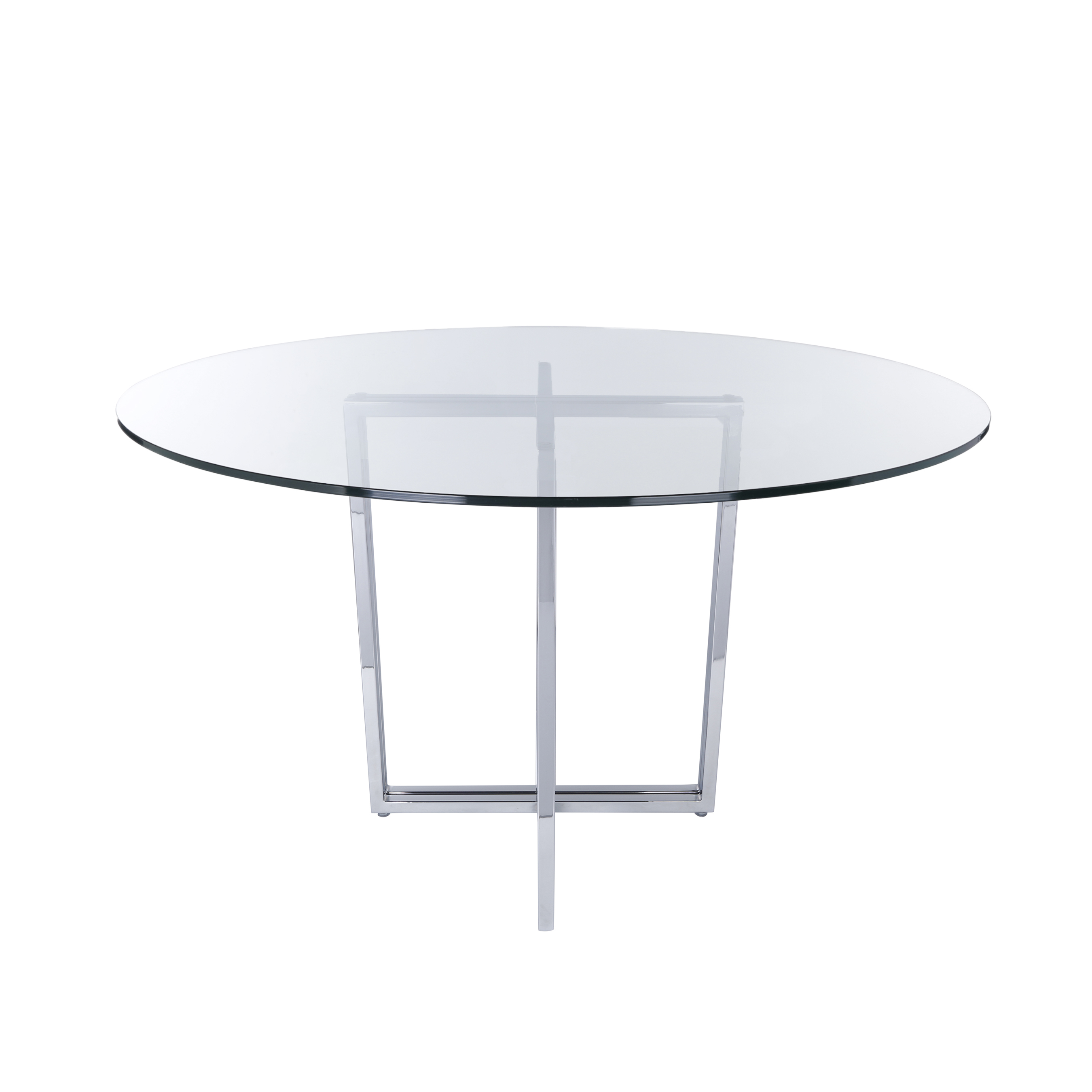 Legend Round Glass Dining Table, Chromed Steel | One Kings Lane