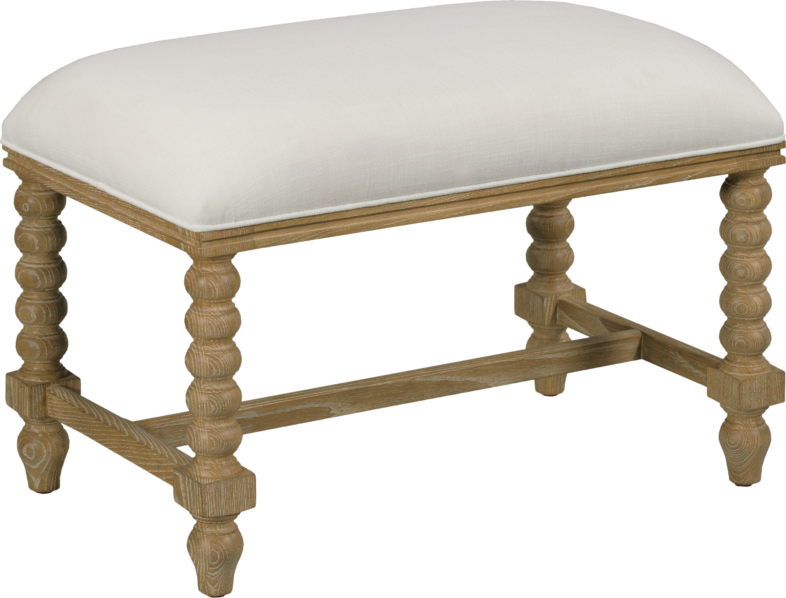 Roscoe Spindle Bench Ottoman Vintage Natural White One Kings Lane