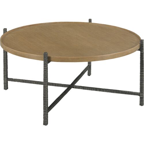 Gunner Round Cocktail Table, Natural/Black | One Kings Lane
