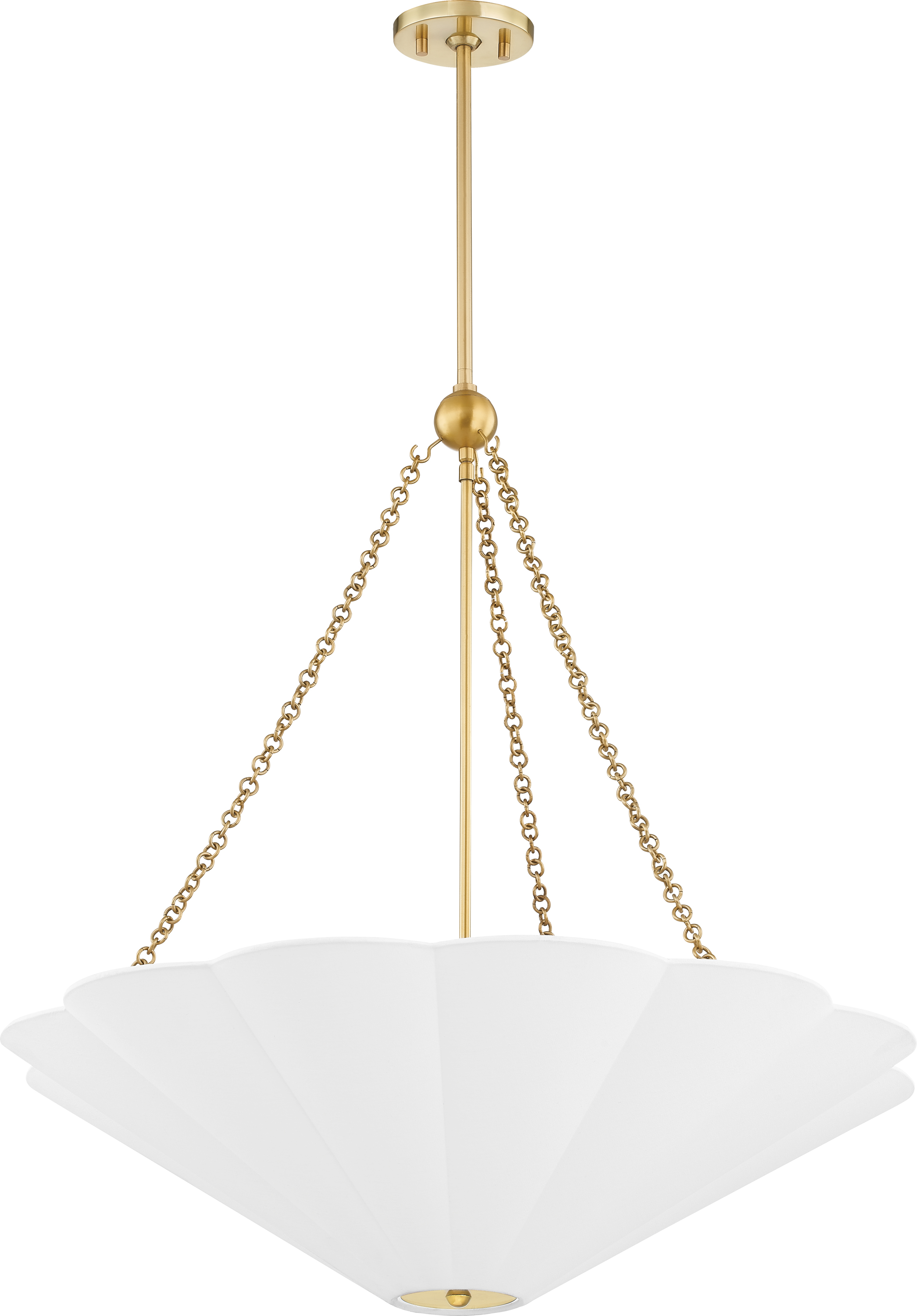 Ursula Pendant, White/Aged Brass | One Kings Lane
