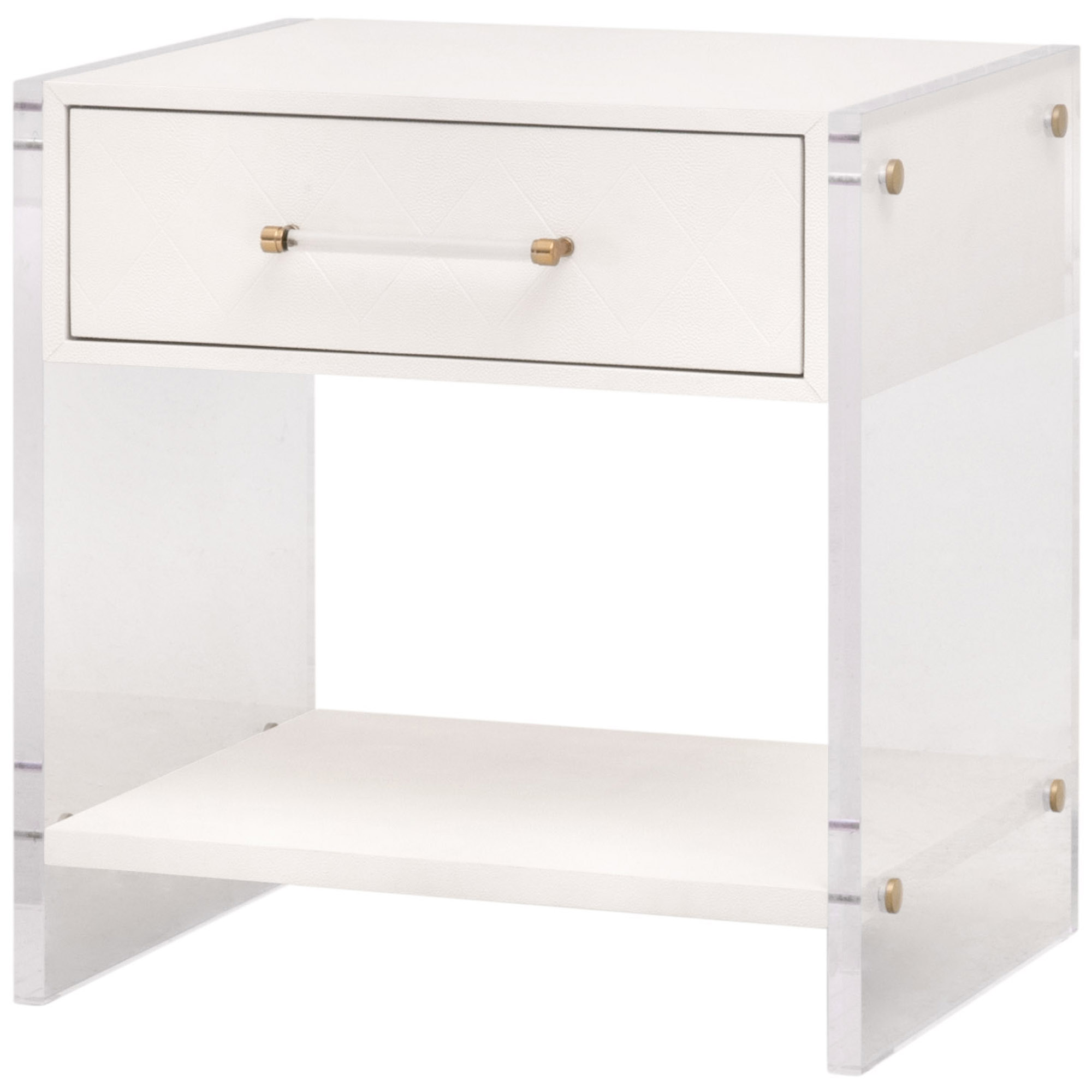 Regan Shagreen 1-Drawer Nightstand, Pearl/Lucite | One Kings Lane